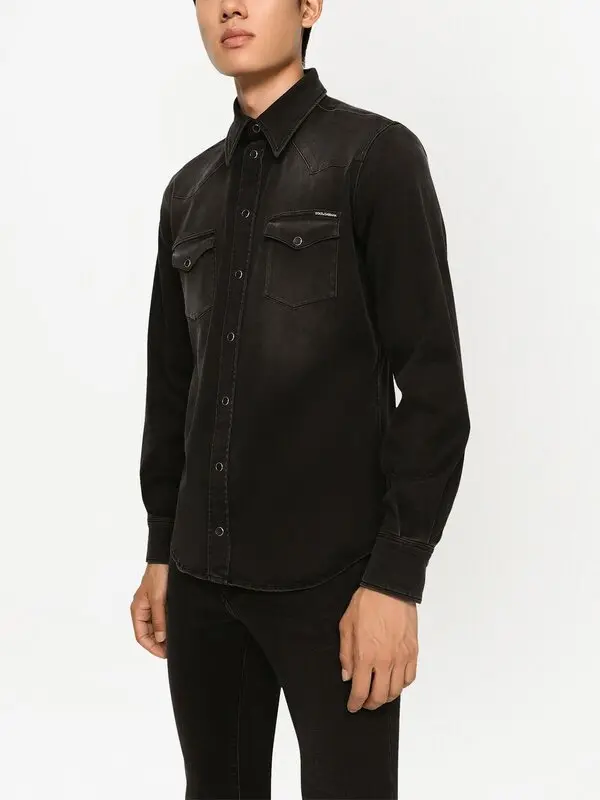 Dolce & Gabbana Button-up Denim Shirt - Black