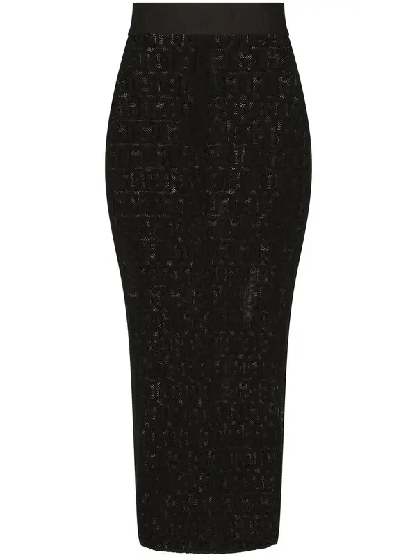 Dolce & Gabbana Dg-logo Tulle Pencil Skirt