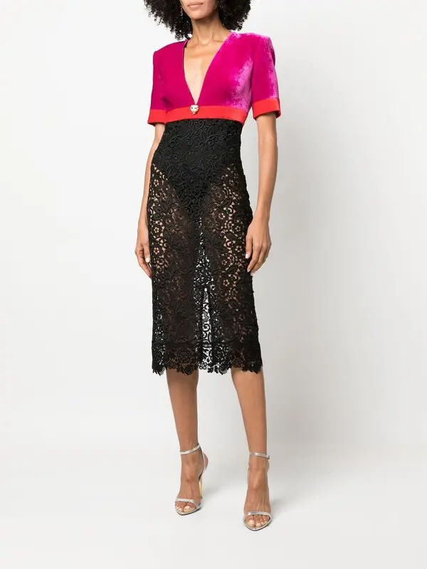 Roberto Cavalli Panelled Midi Dress