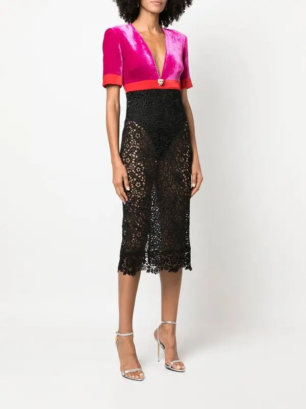 Roberto Cavalli Panelled Midi Dress