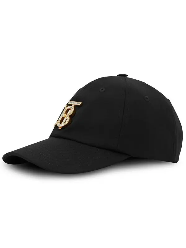 Burberry Crystal Monogram Motif Baseball Cap - Black