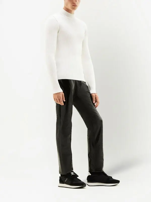 COURREGES Rib-knit Mock-neck Jumper - White