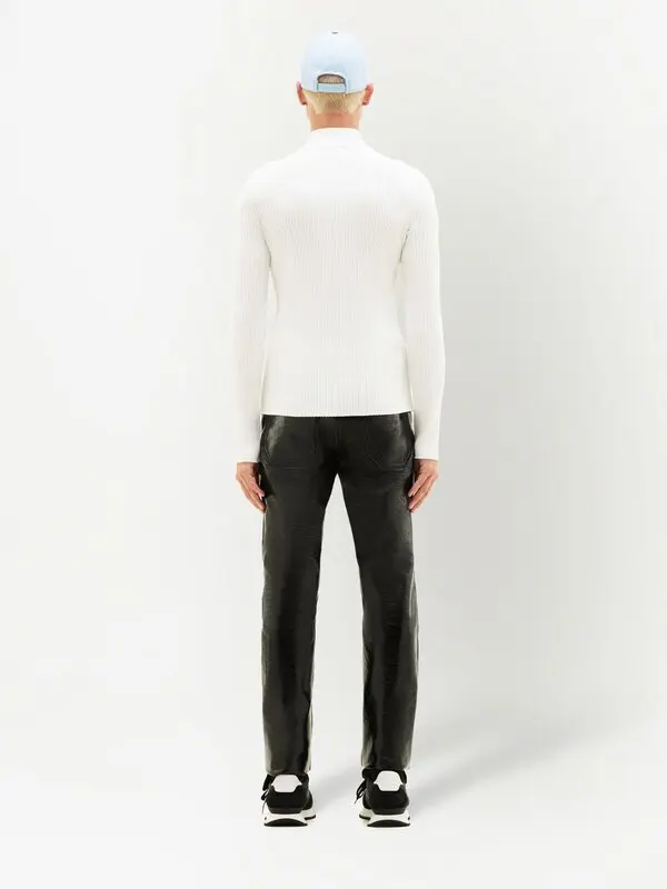 COURREGES Rib-knit Mock-neck Jumper - White