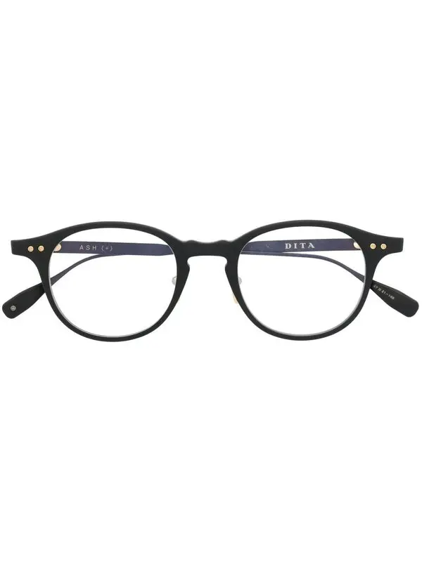 Dita Ash Engraved.-logo Detail Glasses - Black