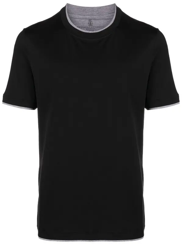 Brunello Cucinelli Contrasting-trim T-shirt
