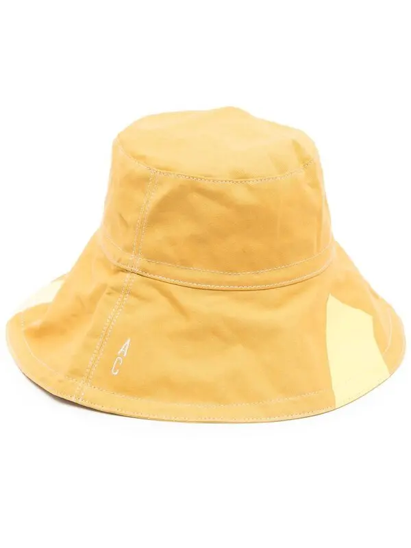 ALLY CAPELLINO Shade Stripe-print Bucket Hat - Yellow