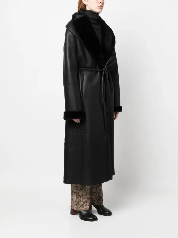 LISKA Tie-front Sheepskin Coat