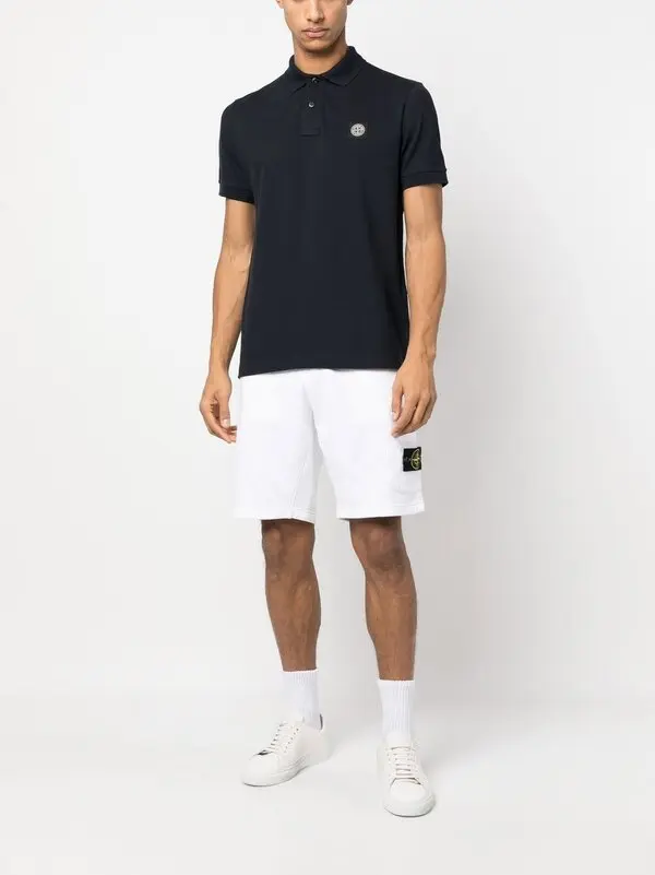 Stone Island Logo-patch Track Shorts - White