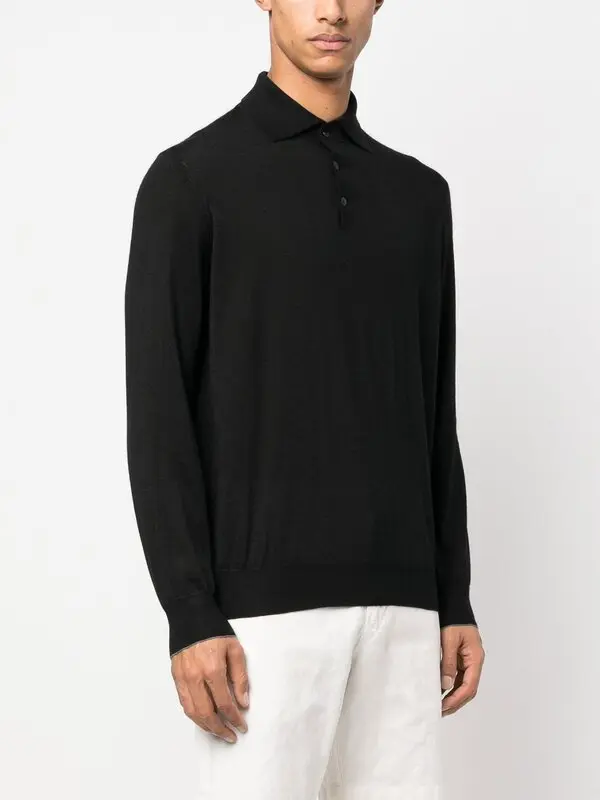 Brunello Cucinelli Button-front Long-sleeved Polo Shirt