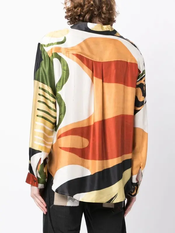 BETHANY WILLIAMS Abstract-print Cotton-silk Shirt - Yellow