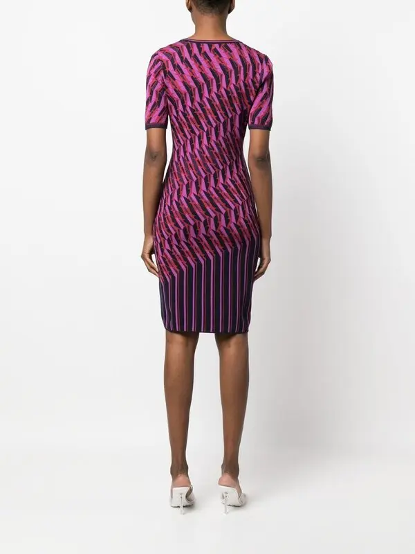 Diane Von Furstenberg Zig-zag Intarsia-knit Dress