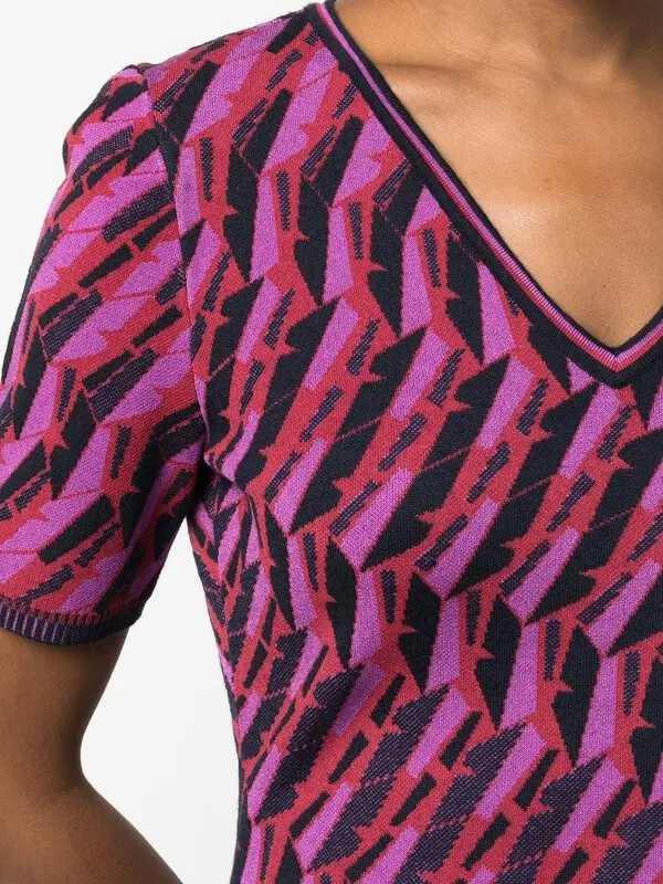 Diane Von Furstenberg Zig-zag Intarsia-knit Dress
