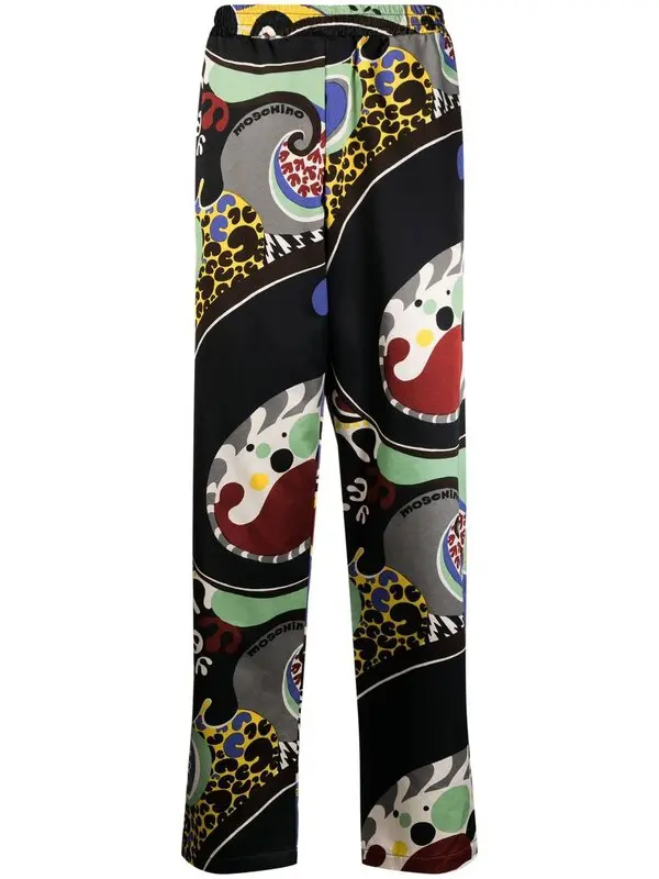 Moschino Abstract Print Straight-leg Trousers - Multicolour