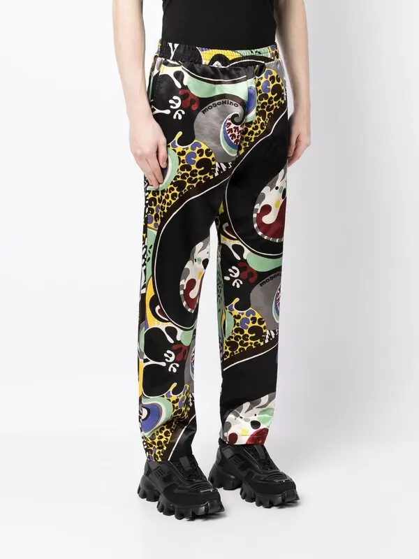 Moschino Abstract Print Straight-leg Trousers