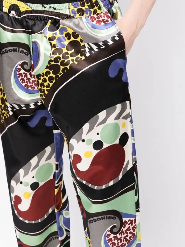 Moschino Abstract Print Straight-leg Trousers