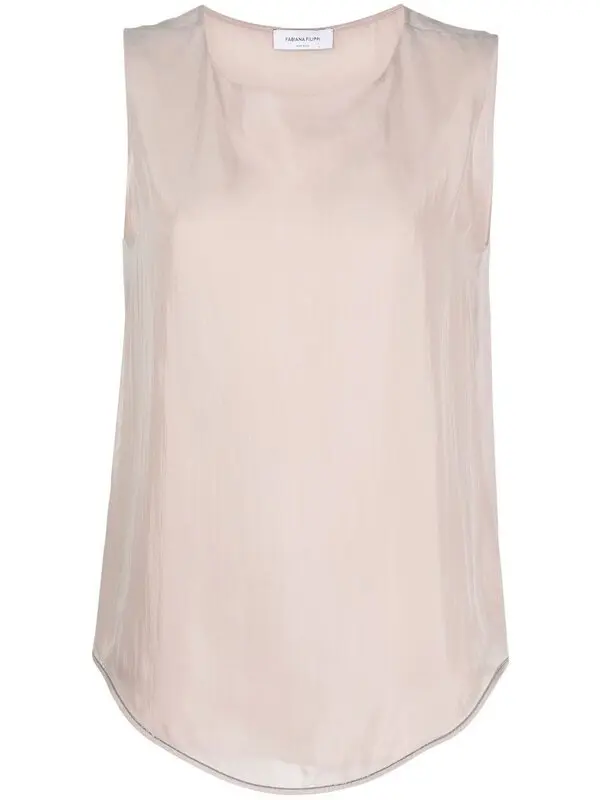 Fabiana Filippi Round-neck Sleeveless Top - Pink