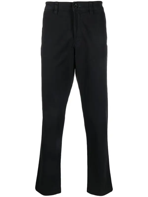 Paul Smith Organic Cotton Straight-leg Trousers - Black