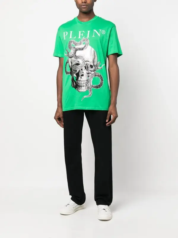 Philipp Plein Snake-print Short-sleeve T-shirt - Green