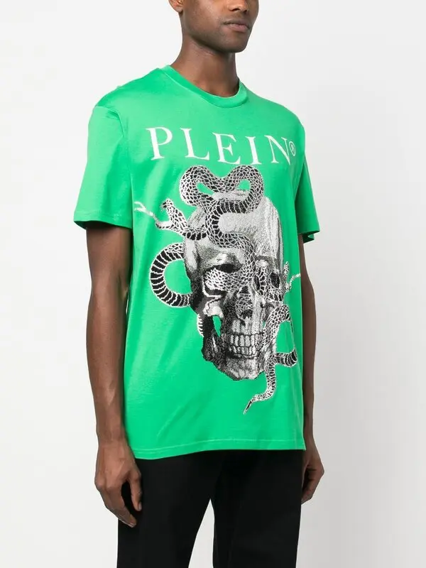 Philipp Plein Snake-print Short-sleeve T-shirt - Green