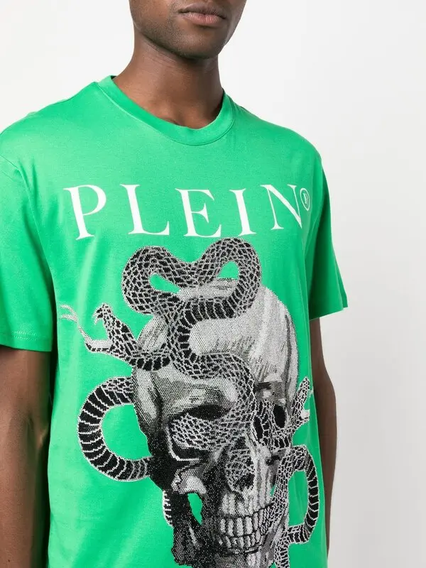 Philipp Plein Snake-print Short-sleeve T-shirt - Green