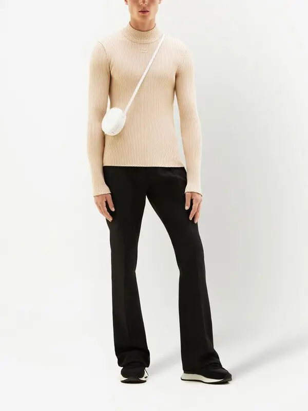 COURREGES Rib-knit Mock-neck Jumper - Neutrals