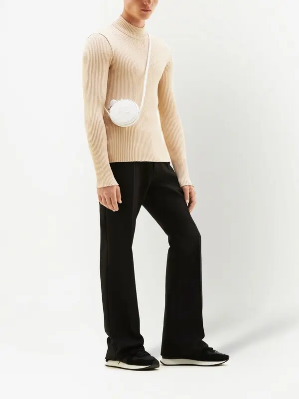 COURREGES Rib-knit Mock-neck Jumper - Neutrals