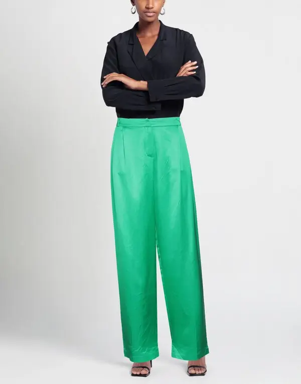 EMMA & GAIA High-waisted Wide Leg Trousers - Green