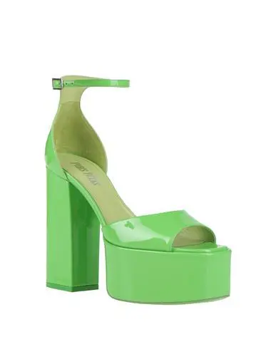 Paris Texas Leather Ankle Strap Sandals - Green