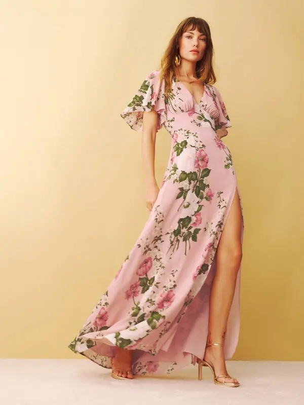 Reformation Shayla Maxi Dress - Rose Garden | Editorialist
