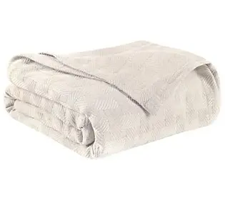 SUPERIOR Basketweave All-season Cotton Throw Bl Anket