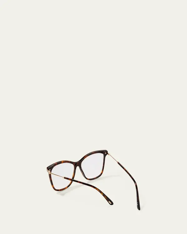 TOM FORD Square Metal And Acetate Optical Glasses