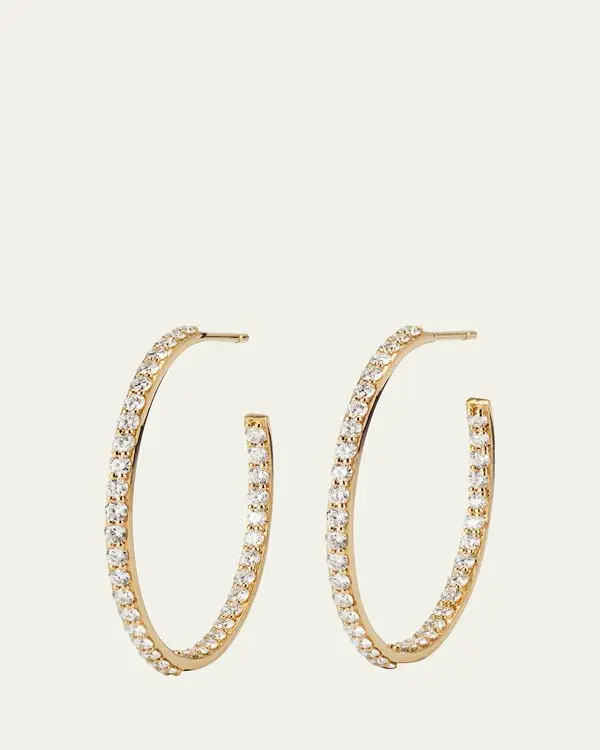 Lana Jewelry Flawless 14k Yellow And Diamond Hoop Earrings - Gold