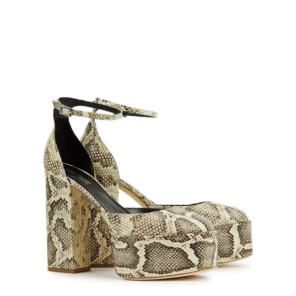 Paris Texas Dalilah 130 Python-effect Platform Pumps