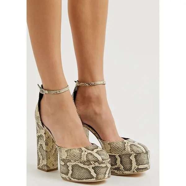 Paris Texas Dalilah 130 Python-effect Platform Pumps