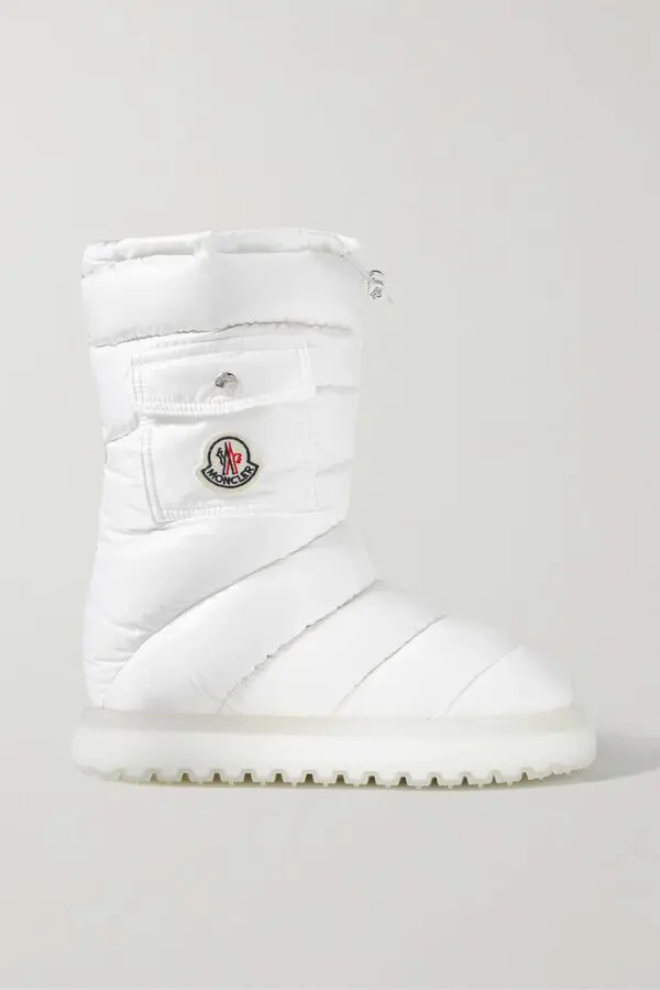 Moncler Gaia Quilted Boots - White