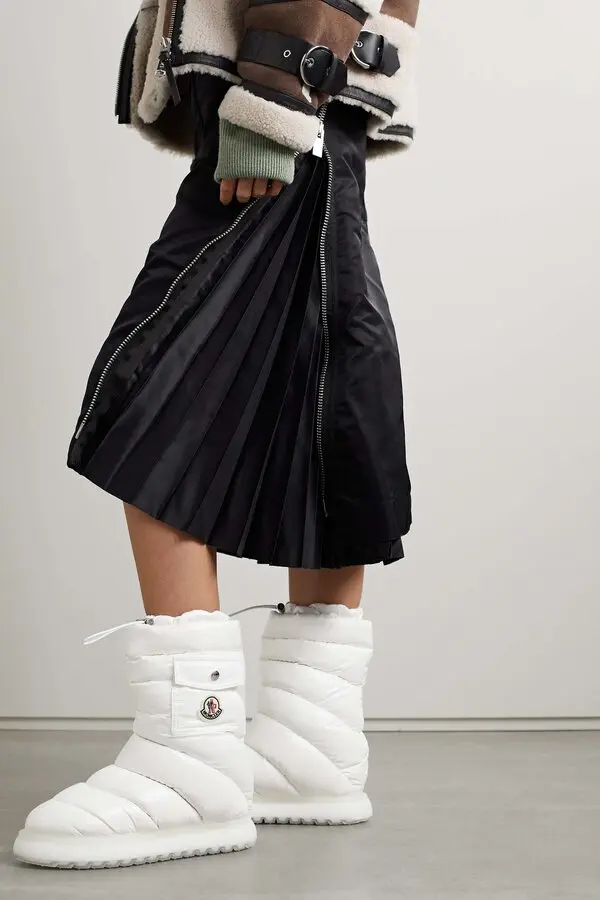 Moncler Gaia Quilted Boots - White