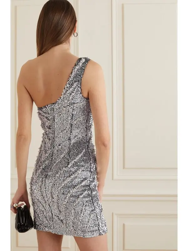 Givenchy One-shoulder Sequined Tulle Mini Dress