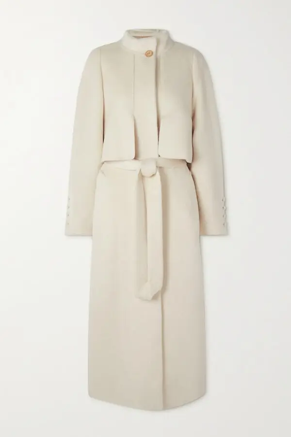 Giuliva Heritage The Loredana Belted Brushed Alpaca And Wool-blend Coat