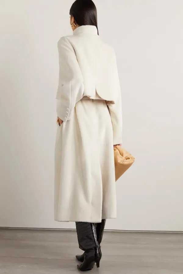 Giuliva Heritage The Loredana Belted Brushed Alpaca And Wool-blend Coat
