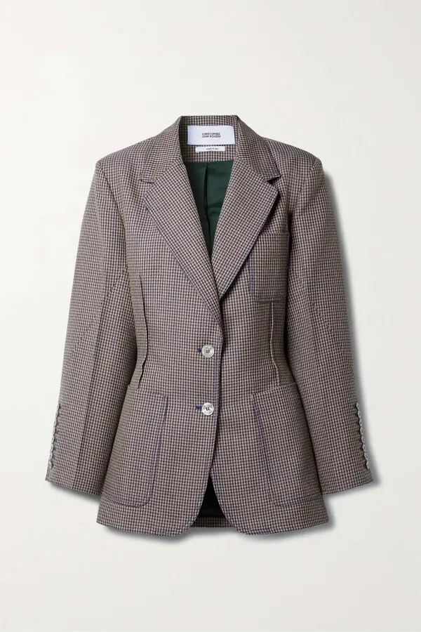 Christopher John Rogers Checked Woven Blazer