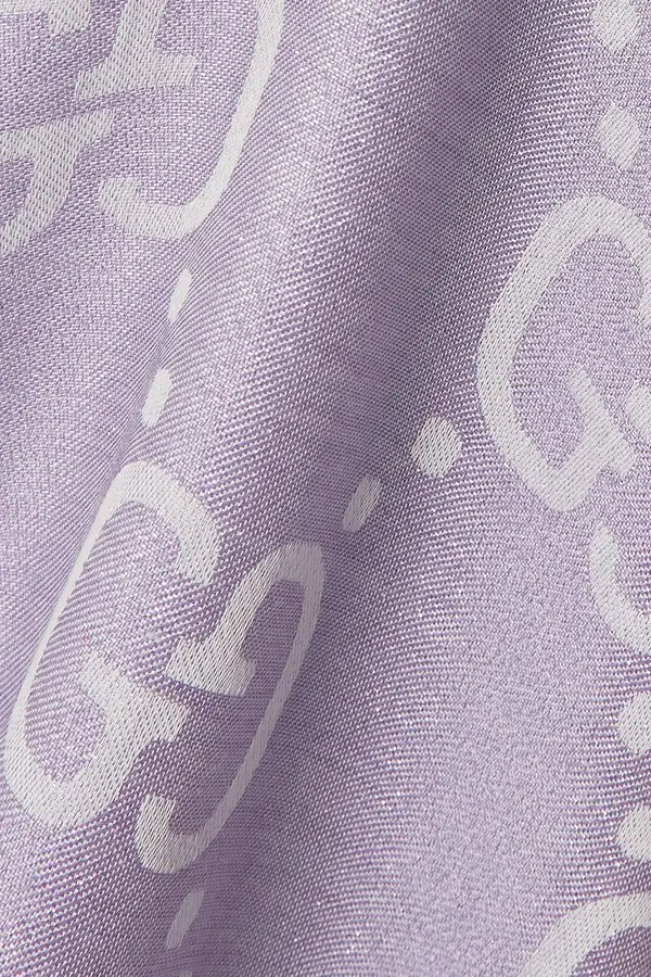 Gucci Fringed Metallic Jacquard Scarf