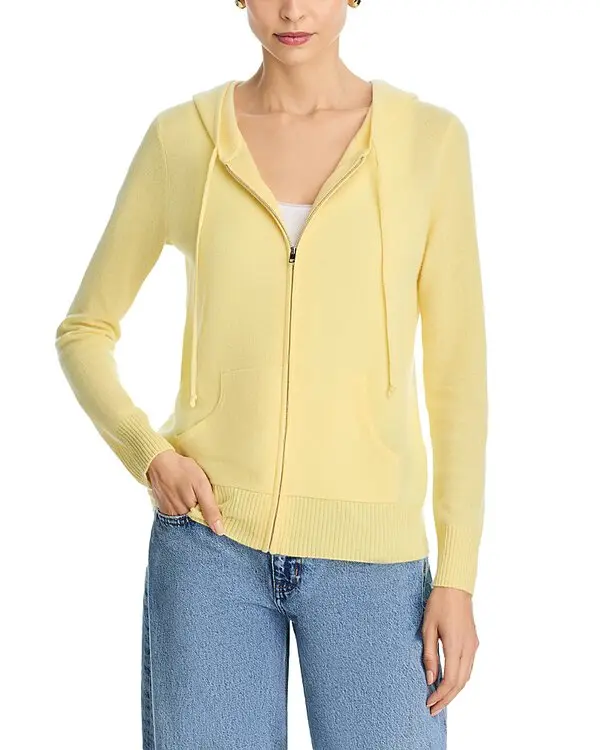 Bloomingdale'S Cashmere Zip Hoodie - Buttercup