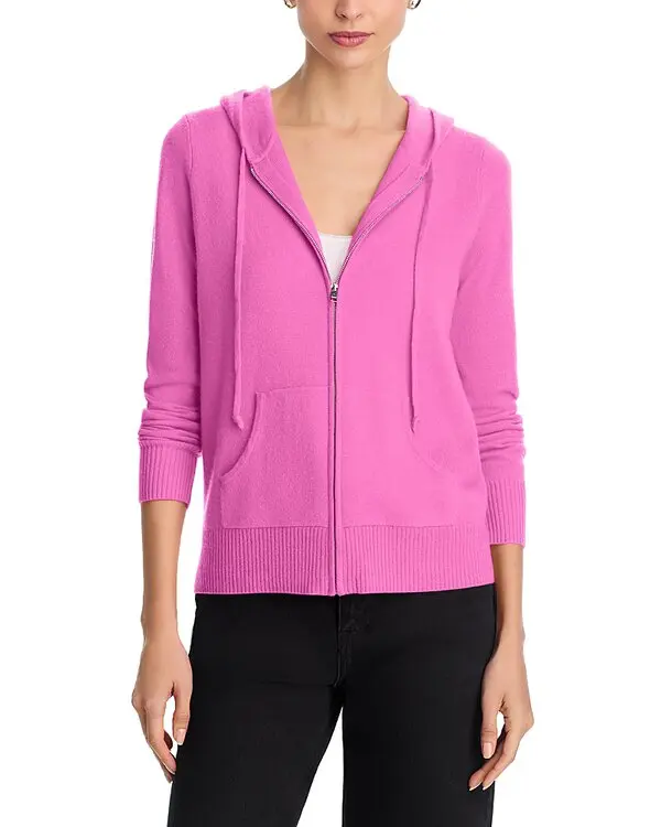 Bloomingdale'S Cashmere Zip Hoodie - Candy Pink