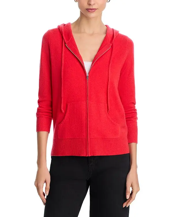 Bloomingdale'S Cashmere Zip Hoodie - Poppy
