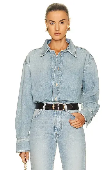 LOULOU STUDIO Altan Denim Shirt In Blue