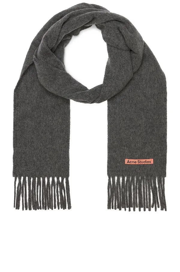 Acne Studios Solid Scarf In Beige - Grey Melange