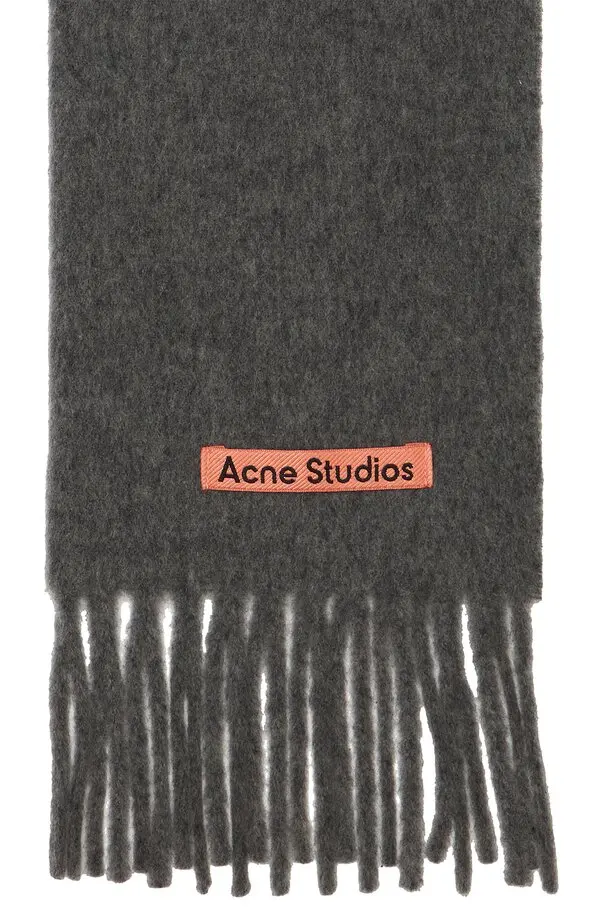 Acne Studios Solid Scarf In Beige - Grey Melange