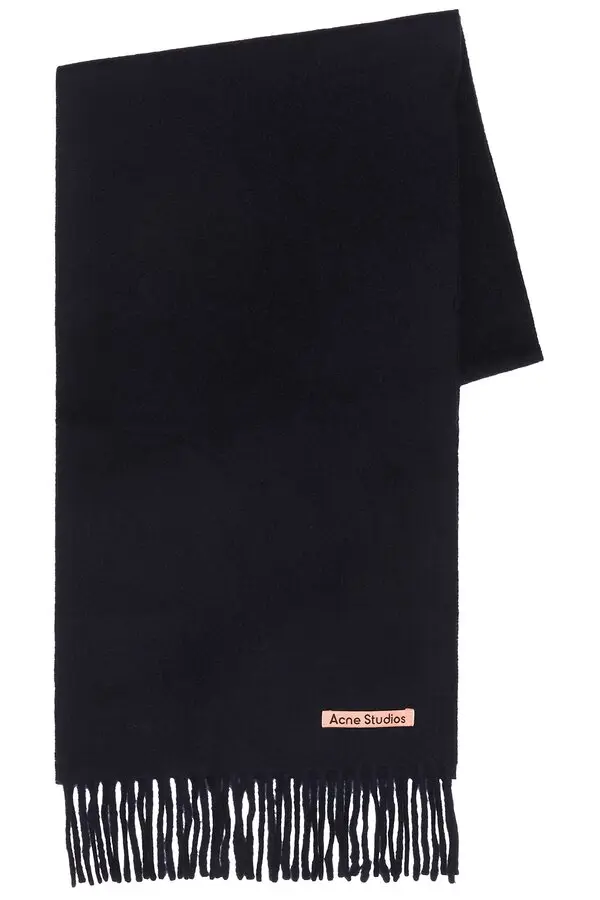 Acne Studios Solid Scarf In Beige - Navy Blue