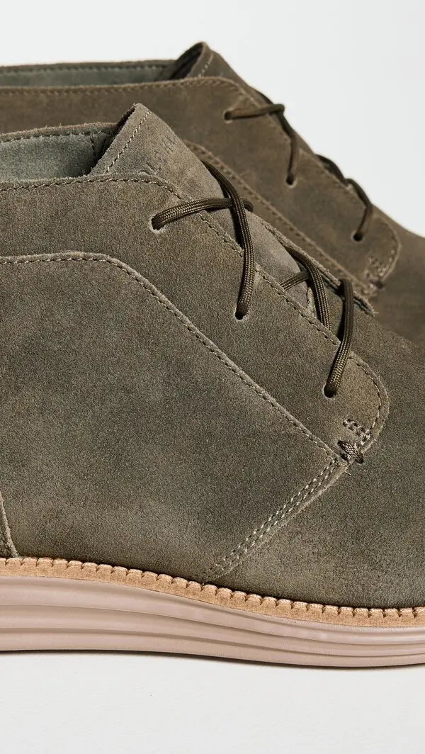 Cole Haan Original Grand Chukka Boots In Deep Olive Suede  display picture 1