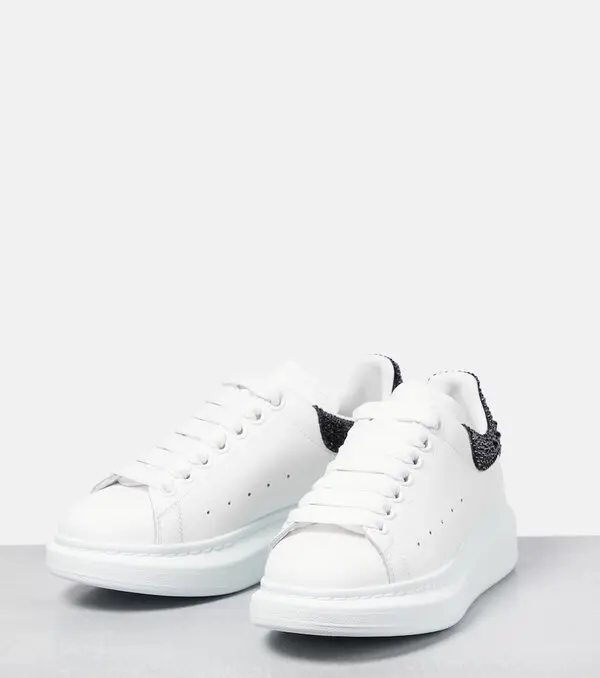 Alexander McQueen Oversized Embellished Leather Sneakers - White